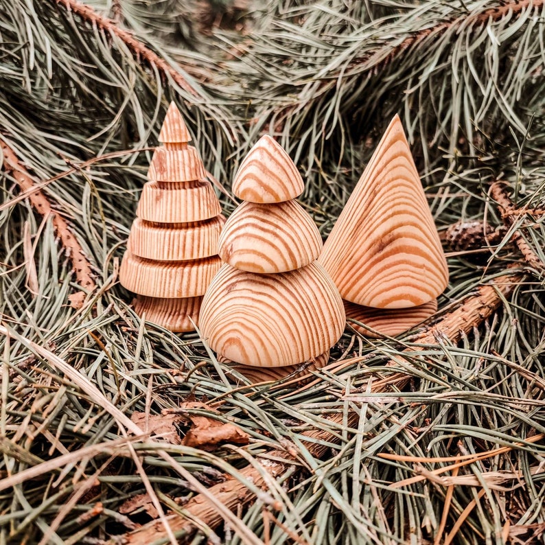 Set of Wooden Trees 3 Pieces | Etsy