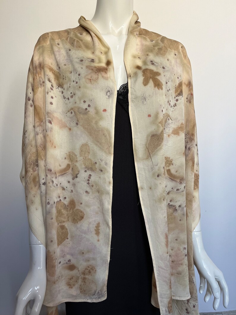 Eco Print Scarf, Natural Silk Scarf, Hand Dyed, Botanically Dyed Silk ...