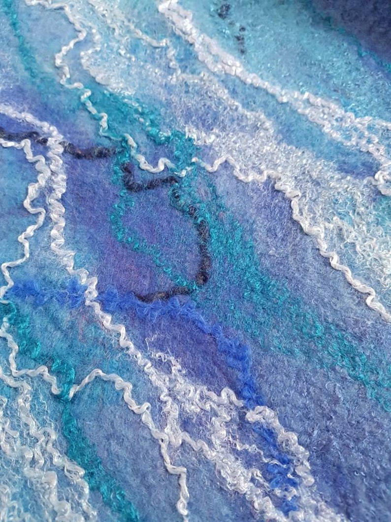 Blue Sky Felt Vest,windstopper Woman Vest,art Accessory,wool Vest Hand ...