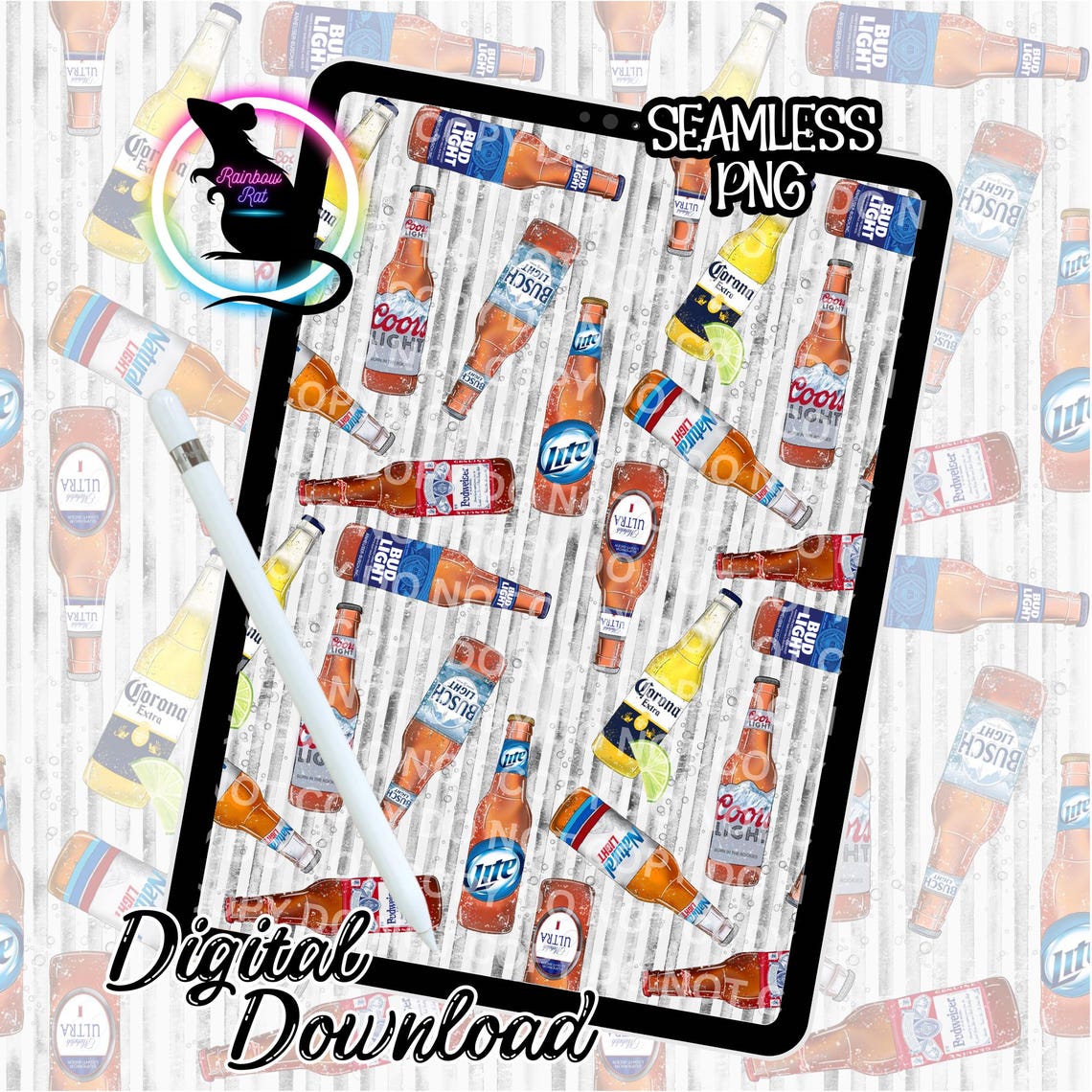 Beer Seamless File | Booze Seamless | 99 Bottles of Beer | Alcohol PNG ...