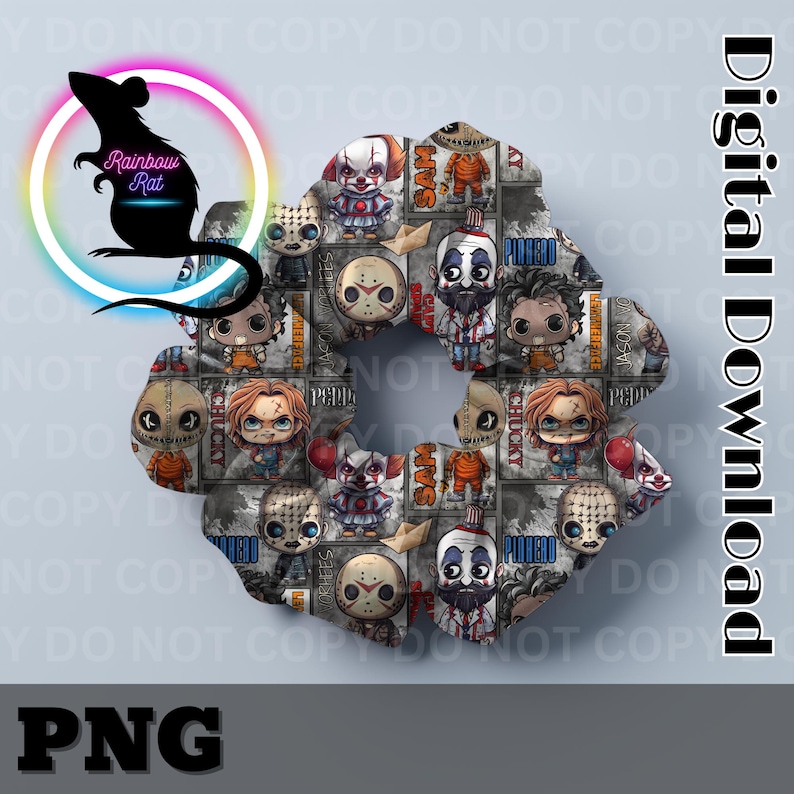 Horror Babies Seamless File | Patchwork Design | Sublimation PNG ...