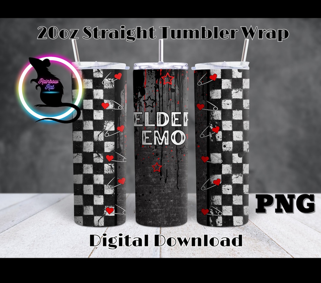 20oz Tumbler Wrap | Elder Emo | Neon | Digital File | PNG | Tumbler ...