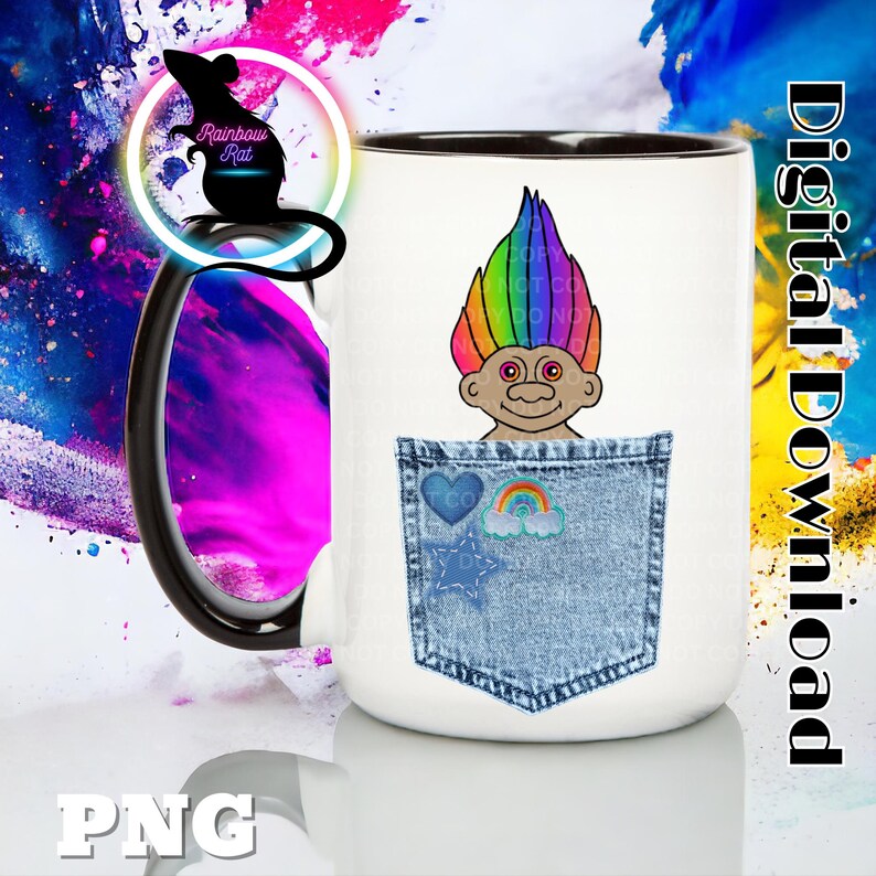 PNG | Collection | Troll | Neon | Pocket | Digital File | 90's ...
