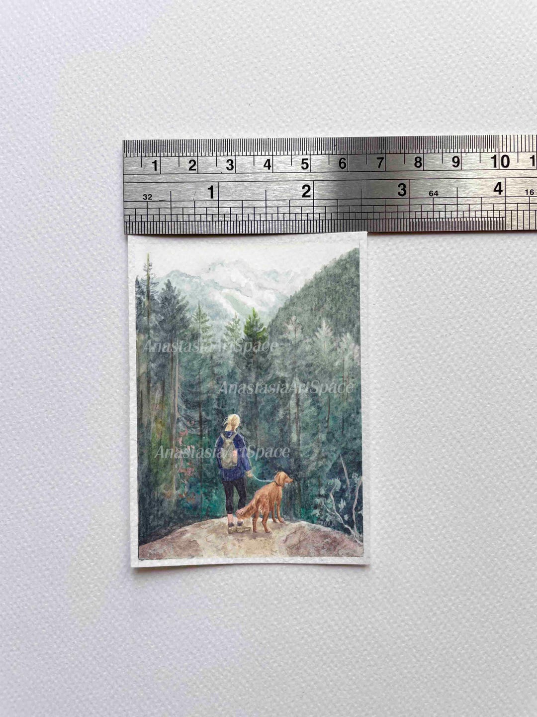 Tiny Watercolor Landscape, Hand Painted Small Size Art, Miniature ...