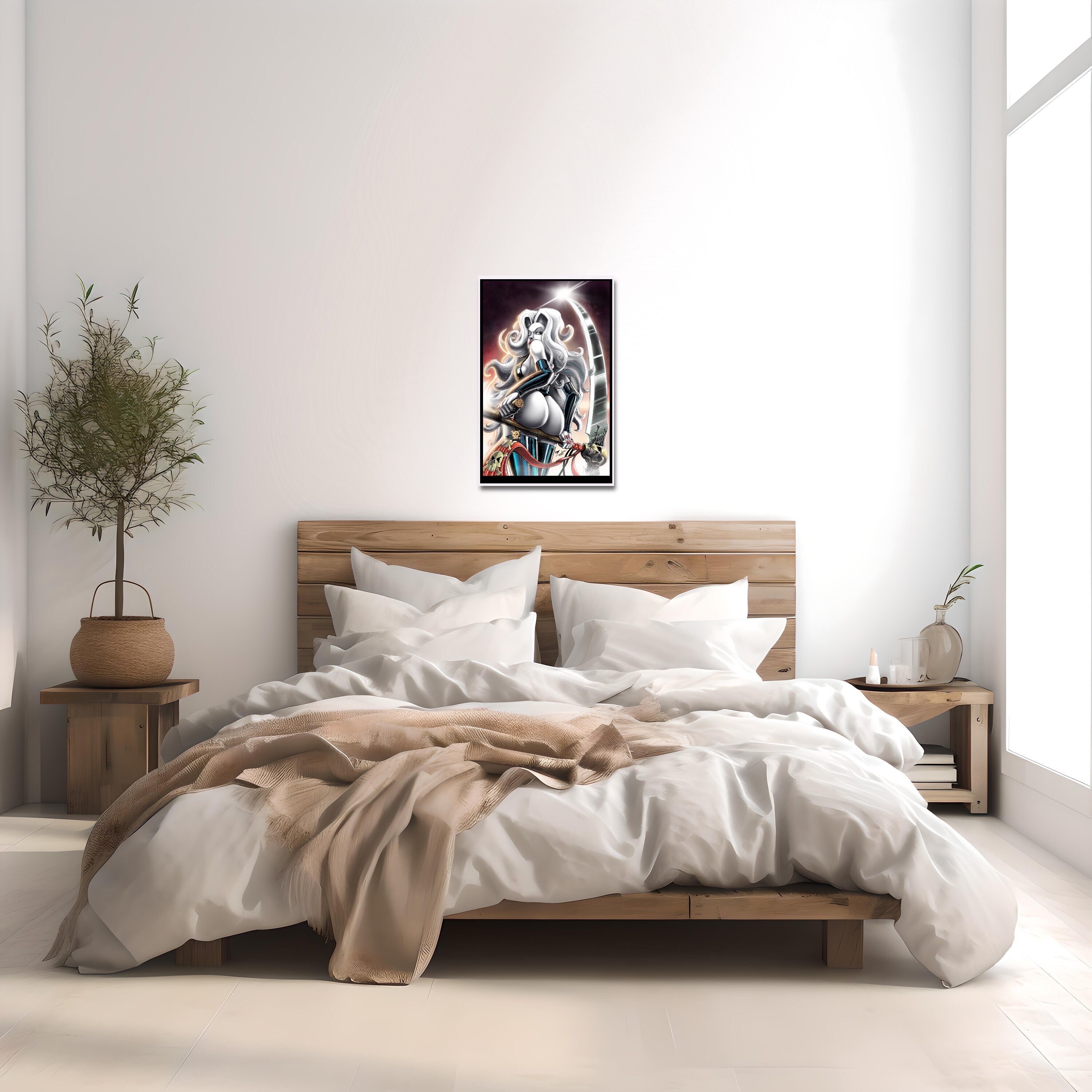 Lady Death Pinup, Poster Print, Halloween Wall Art, Pinup Print, Comic ...