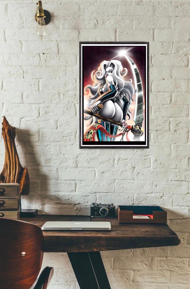 Lady Death Pinup, Poster Print, Halloween Wall Art, Pinup Print, Comic ...