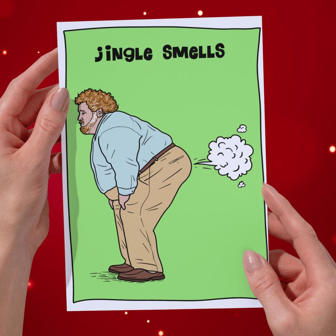 Jingle Smells Funny Christmas Card, Humorous Fart Joke Holiday Card ...