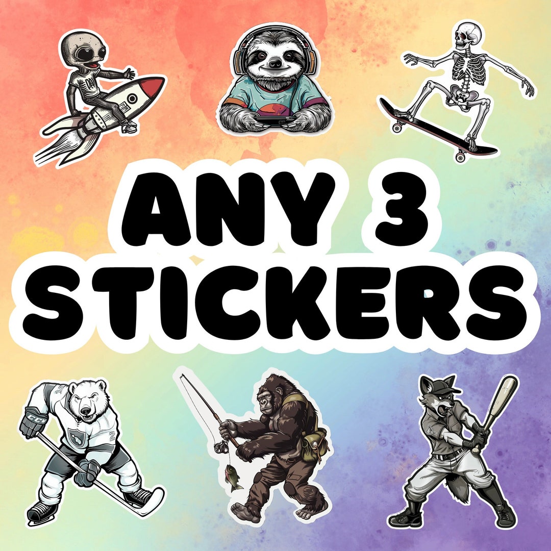 Any 3 Sticker Pack, Sticker Bundles, Vinyl Stickers for Laptops, Water ...