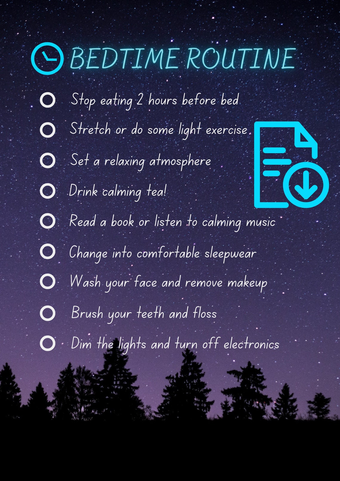 PRINTABLE Bedtime Routine Chart Bedtime Routine Checklist Bedtime PRINTABLE Bedtime Routine Chart Bedtime Routine Checklist Bedtime
