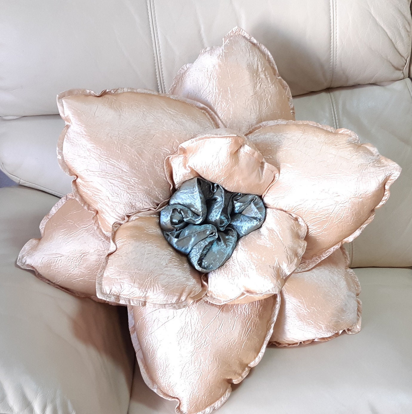 Golden Beige Colour Cushion Luxury Pillow Unique Flower Shaped - Etsy