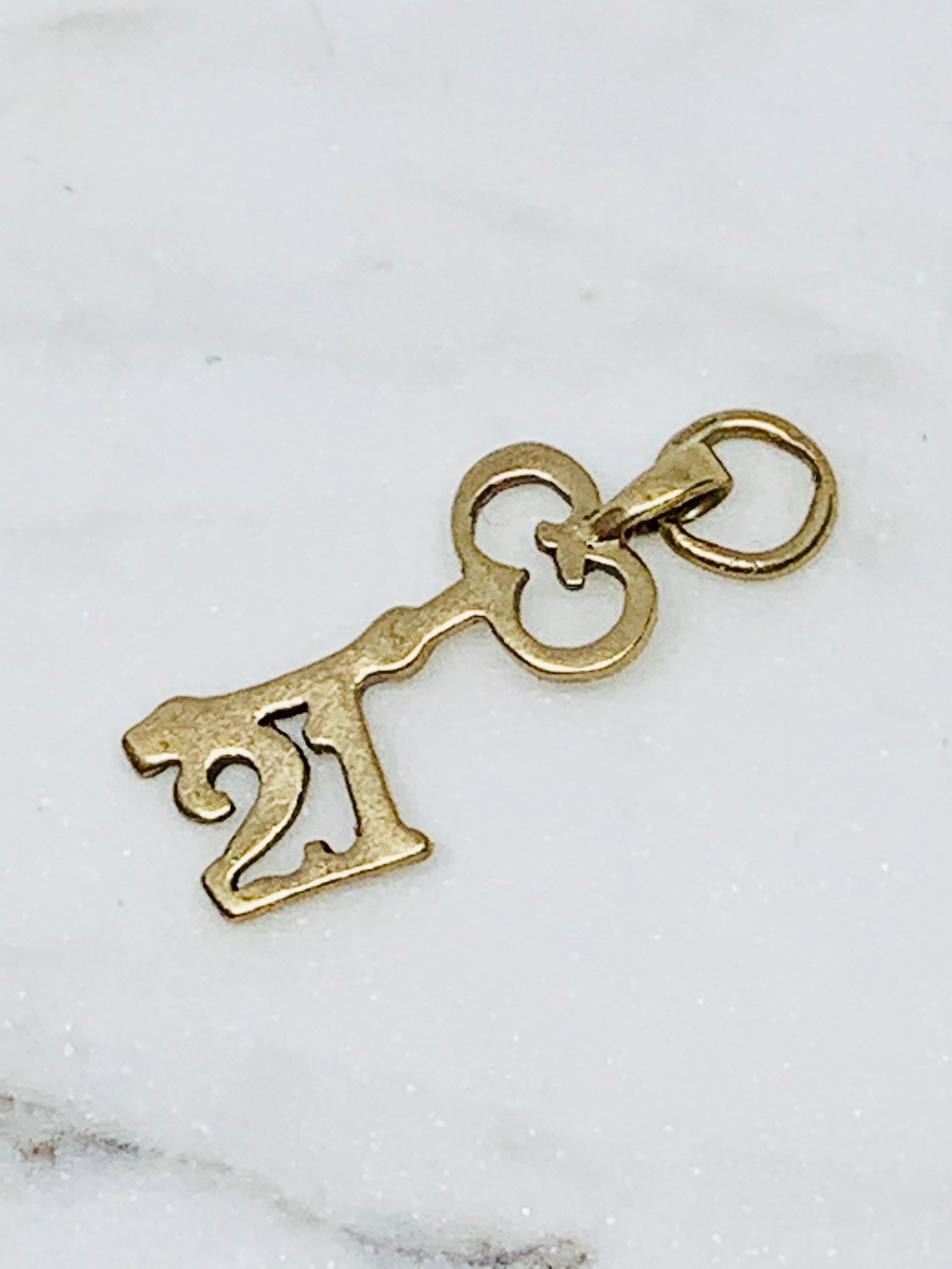 Vintage Solid 9k Gold 21st Birthday Key Charm Celebration Charms for ...