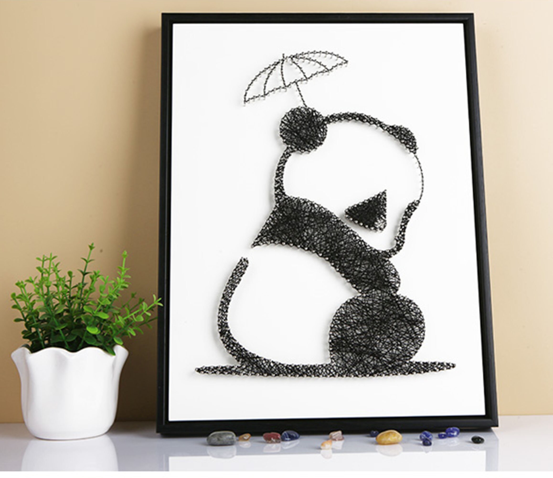 DIY panda String Art Kit Includes Wood Base Hardware and | Etsy