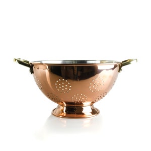 Handcrafted Copper Colander With Brass Handles – Italian-inspired Pasta ...