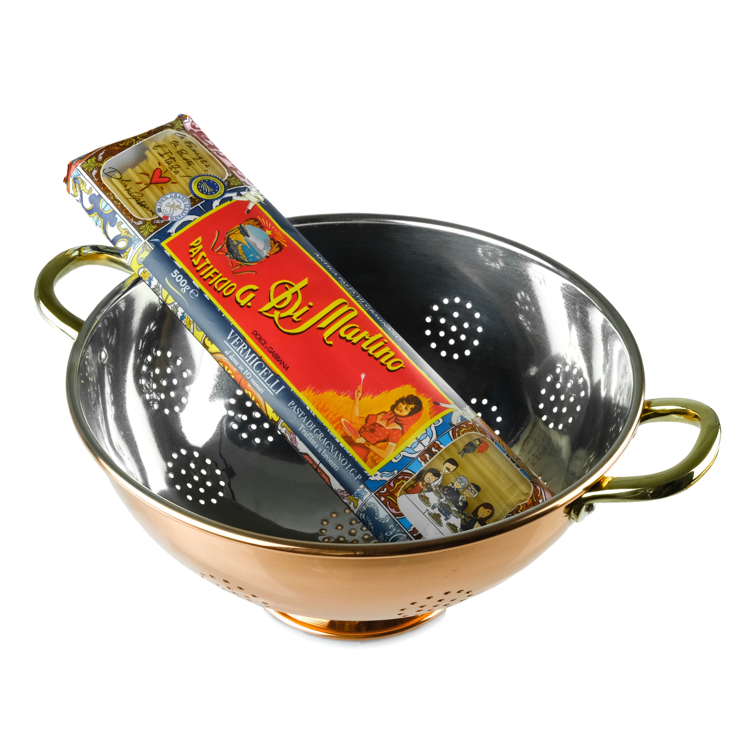 Handcrafted Copper Colander With Brass Handles – Italian-inspired Pasta ...
