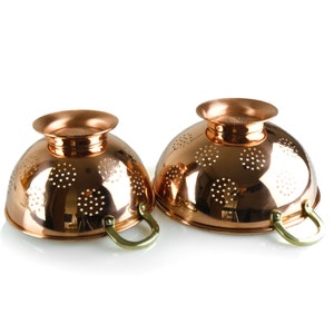 Handcrafted Copper Colander With Brass Handles – Italian-inspired Pasta ...