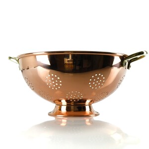 Copper Pasta Colander. Handmade Copper Strainer With Hadles, Inside ...