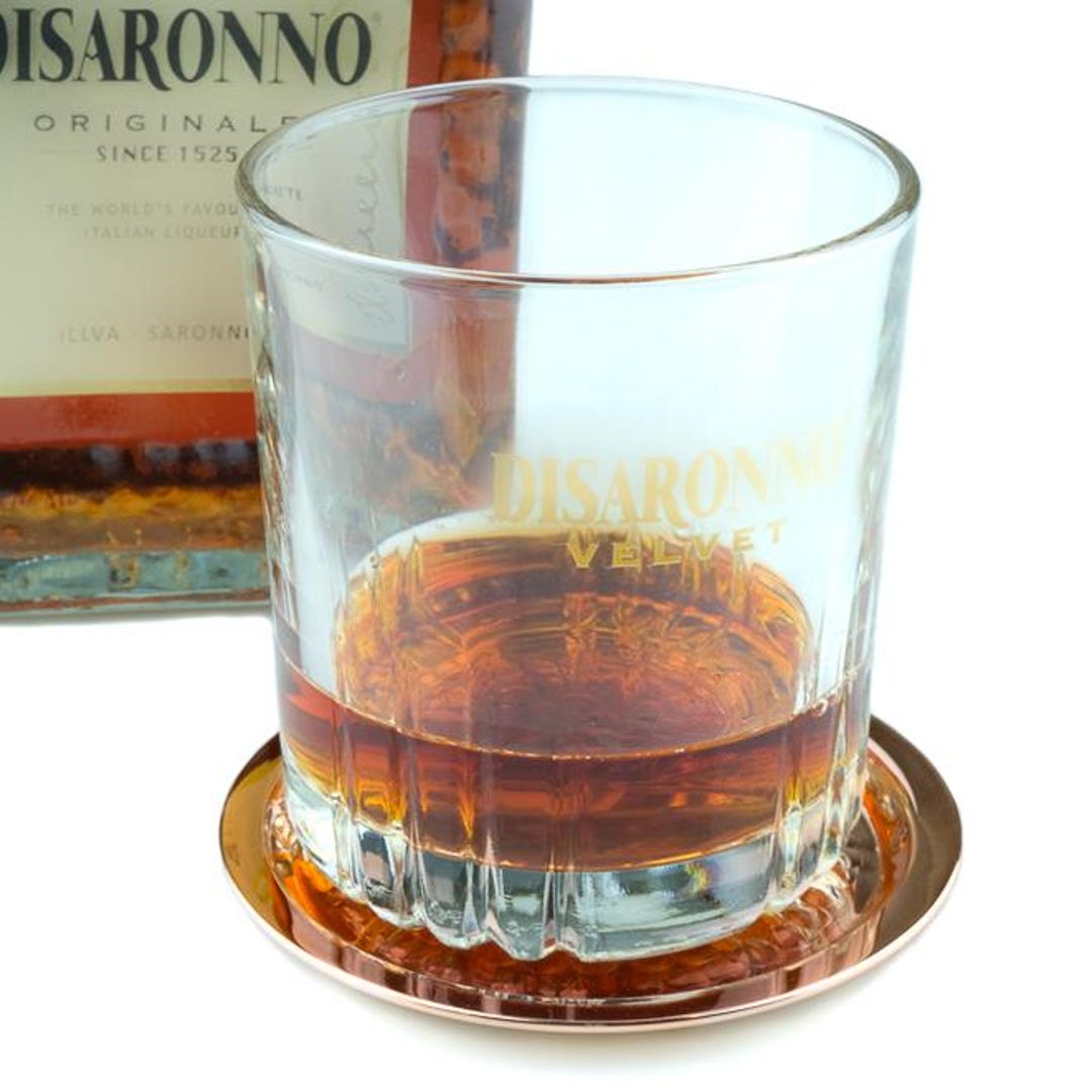 Copper Coaster Set - Elevates the Look of Amaretto, Whiskey, Cognac ...