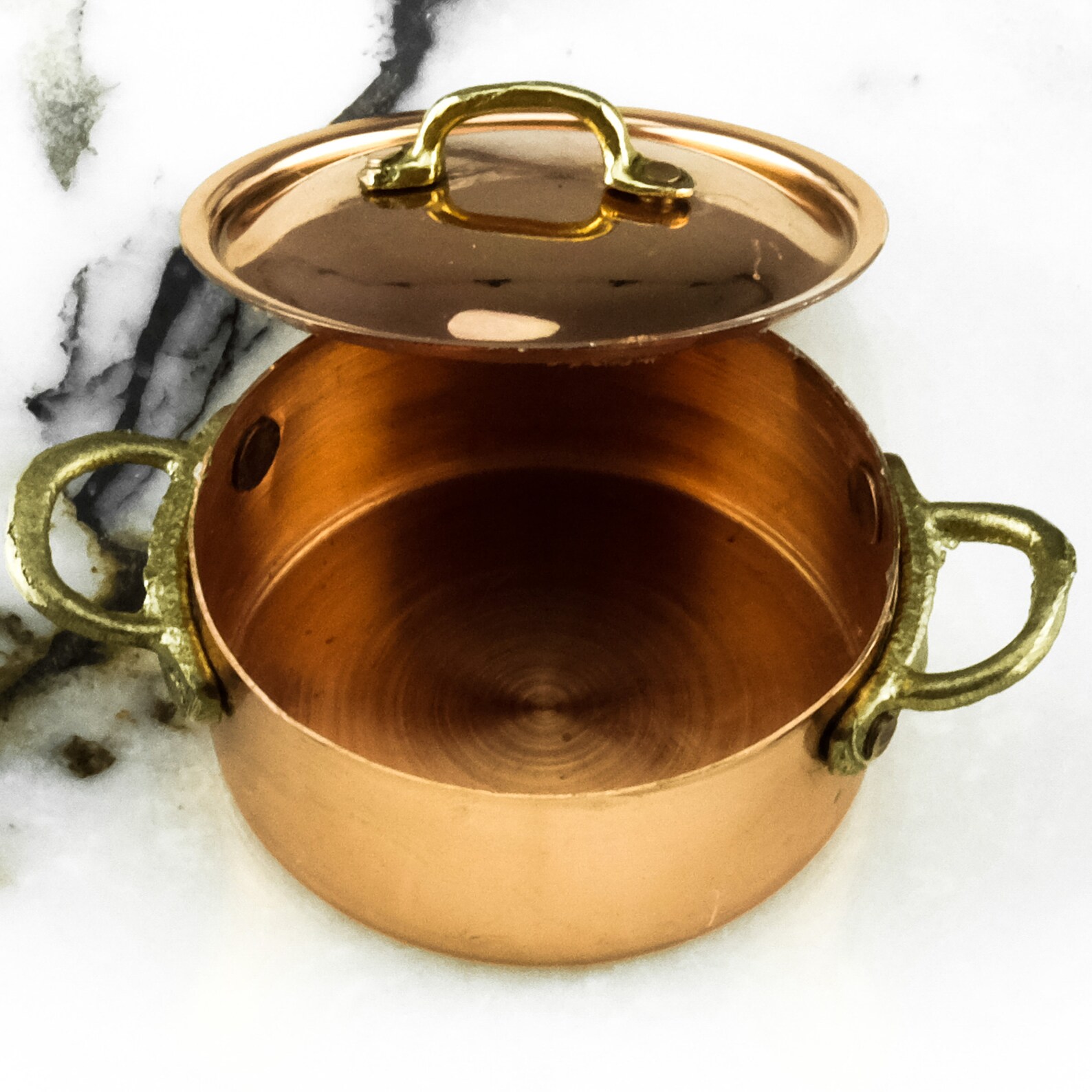 Realistic Unique Christmas Tree Ornament. Miniature Cooking Copper Pot ...