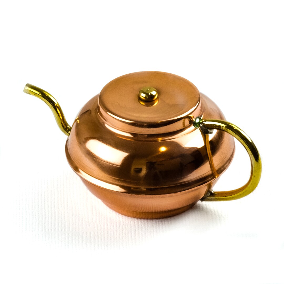 Nostalgic Miniature Copper Teapot Ornament Charming Holiday Decoration ...