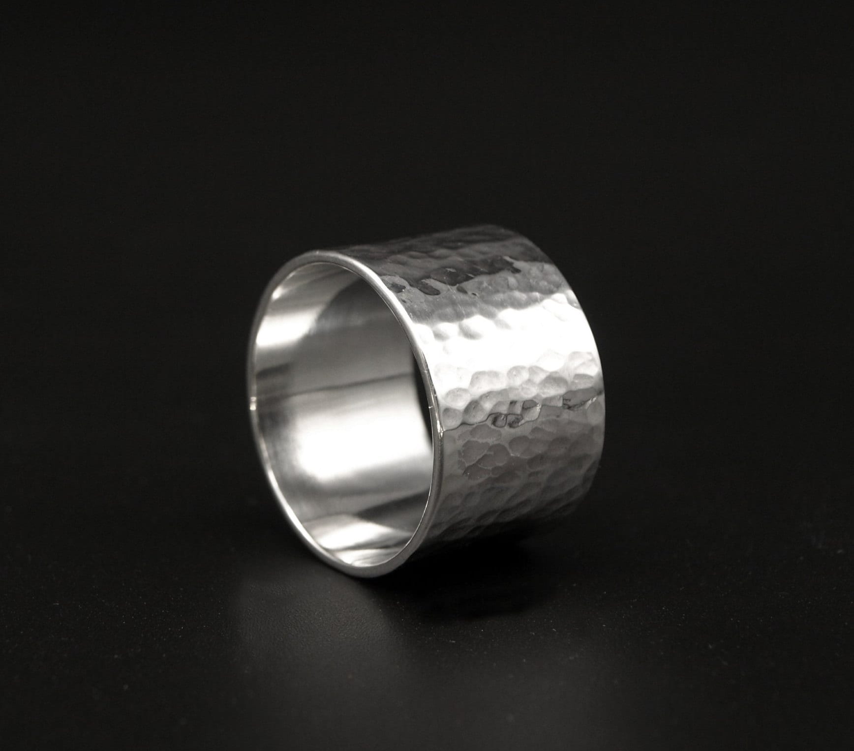 Hammered Silver Ring, Bold Ring in Various Widths, 935 Silver, Partner ...