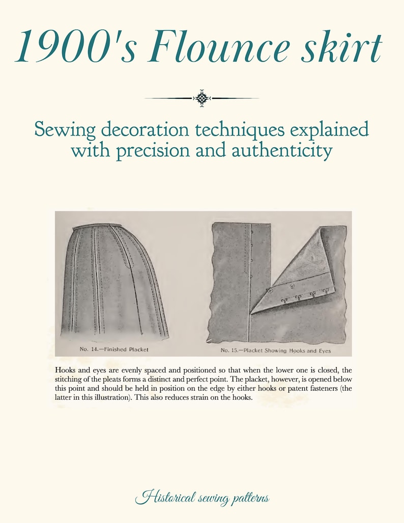 Victorian Flounce Skirt Pattern: Print at Home PDF | A4 and US Letter ...