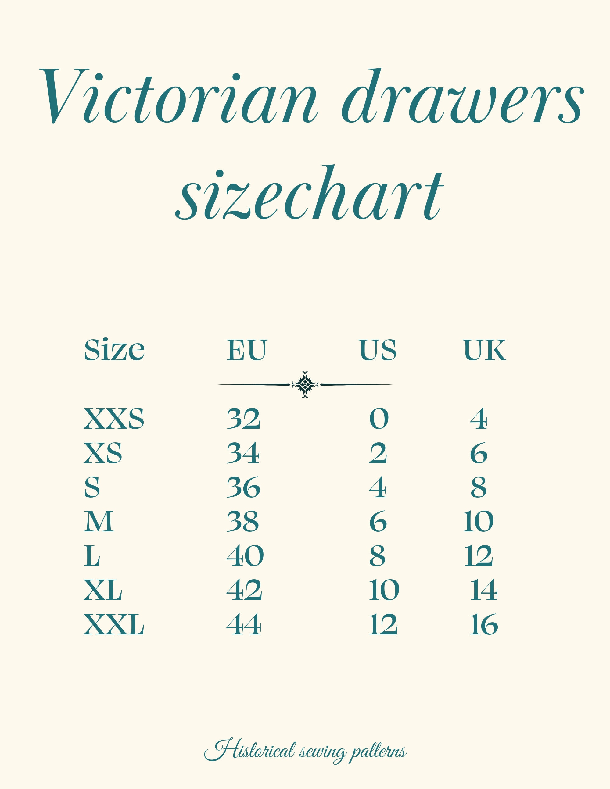 Victorian Drawers Sewing Pattern PDF: Sizes 32-44 XXS-XXL Detailed ...