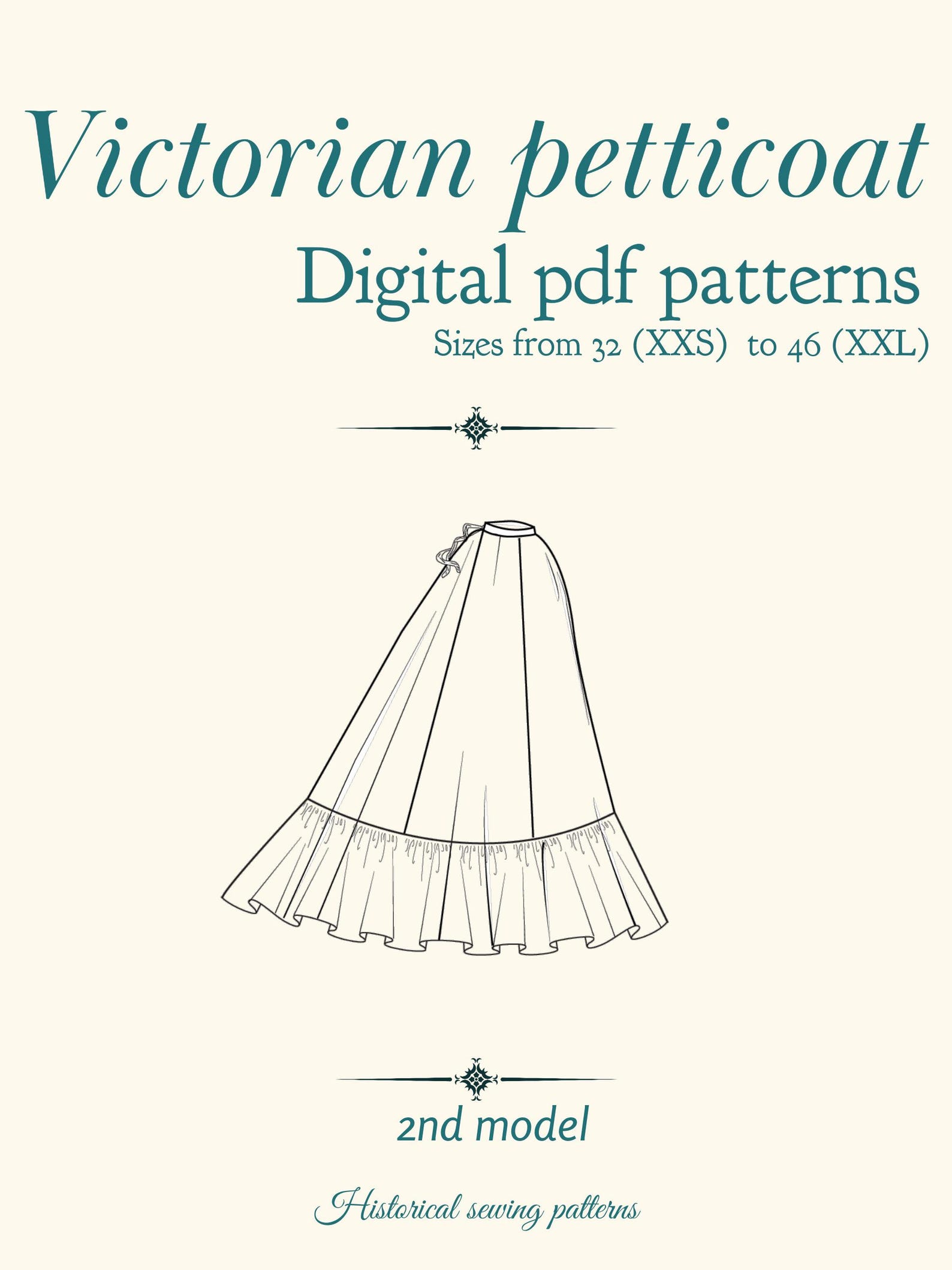 Victorian Petticoat Underskirt Sewing Pattern Pdf: Sizes Xxs-xxl (eu 32 ...