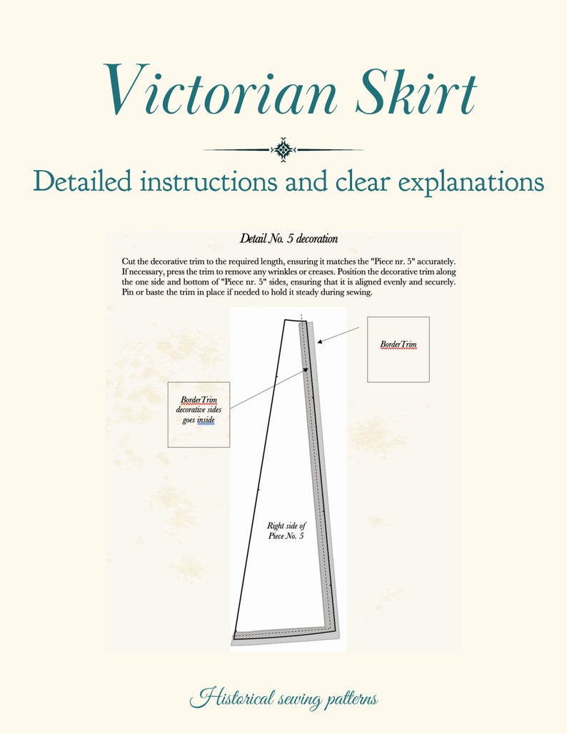 Victorian Skirt Pattern: Print at Home PDF A4 and US Letter Sizes Xs Xxxl Sizes 2 20 Detailed ...