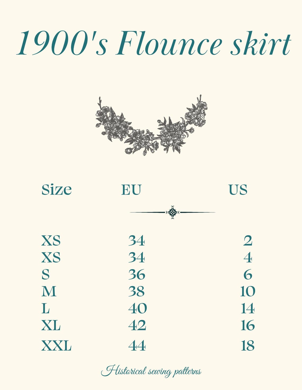 Victorian Flounce Skirt Pattern: Print at Home PDF A4 and US Letter ...