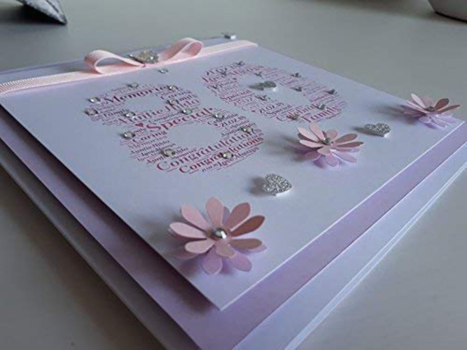 Personalised Handmade AGE BIRTHDAY CARD - Word Art, Number, Female ...