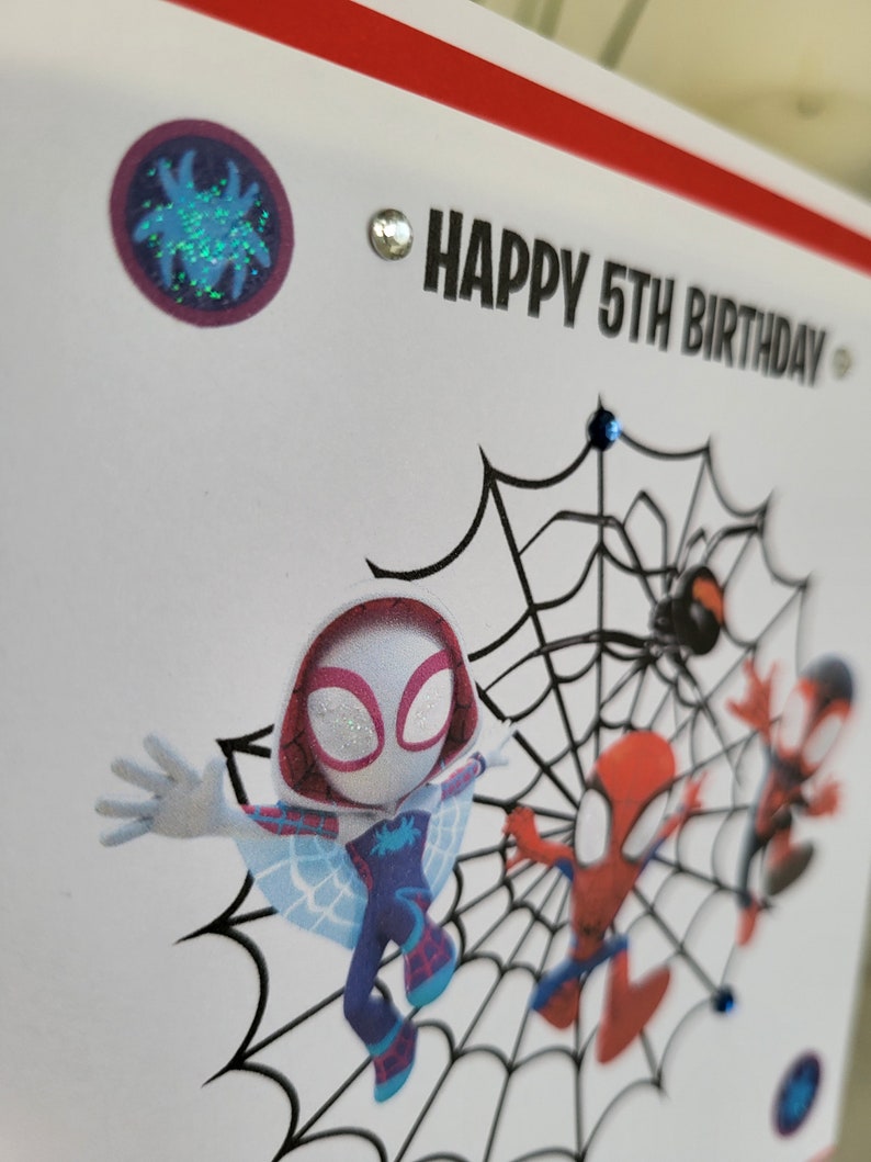 SPIDEY GHOST SPIDER Birthday Card - Personalised Handmade Childrens ...