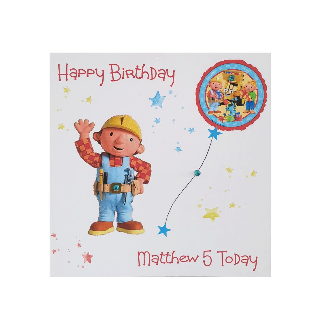 Personalised BOB THE BUILDER Happy Birthday Card - Any Name & Age ...