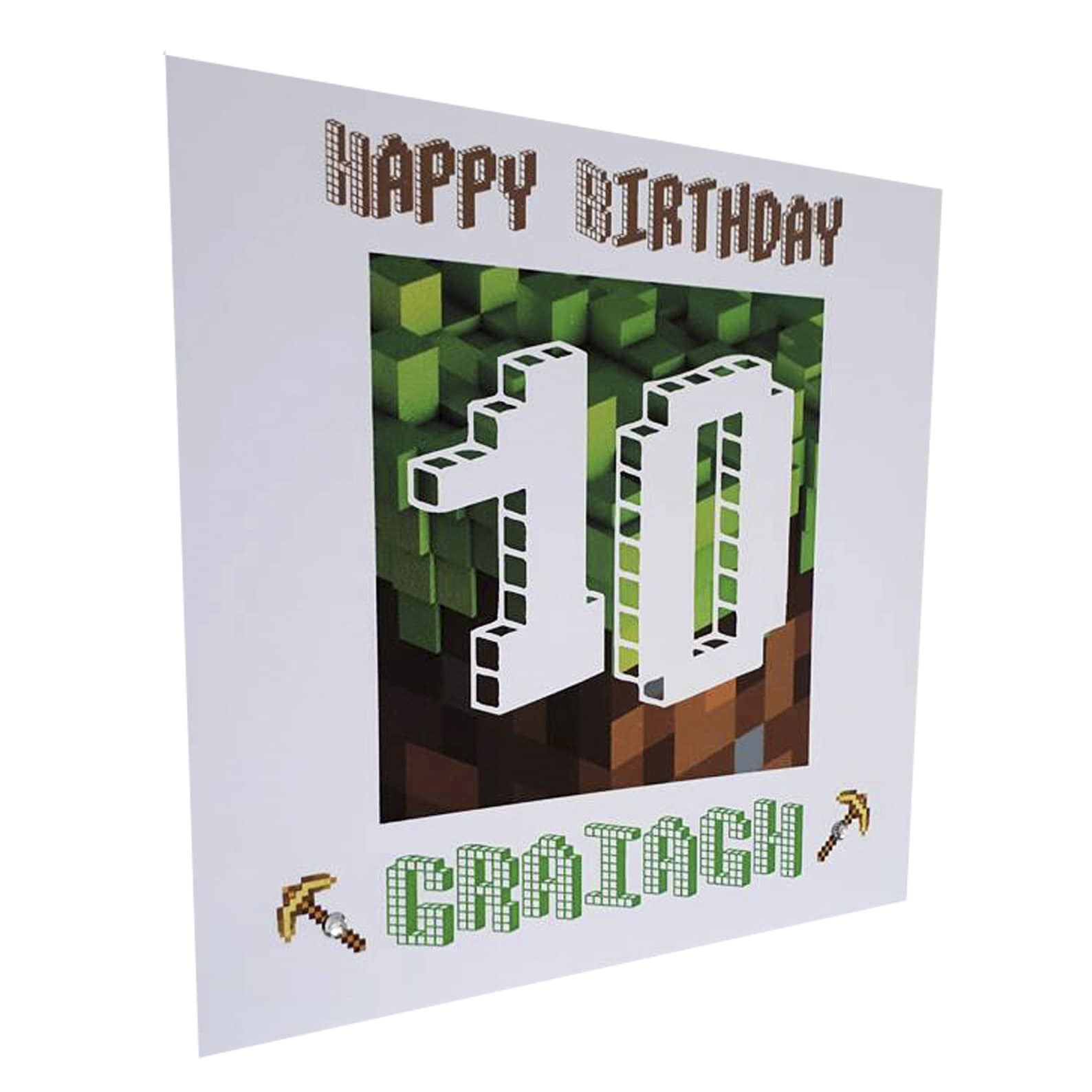 Personalised MINECRAFT BIRTHDAY CARD - Handmade Children's Happy ...