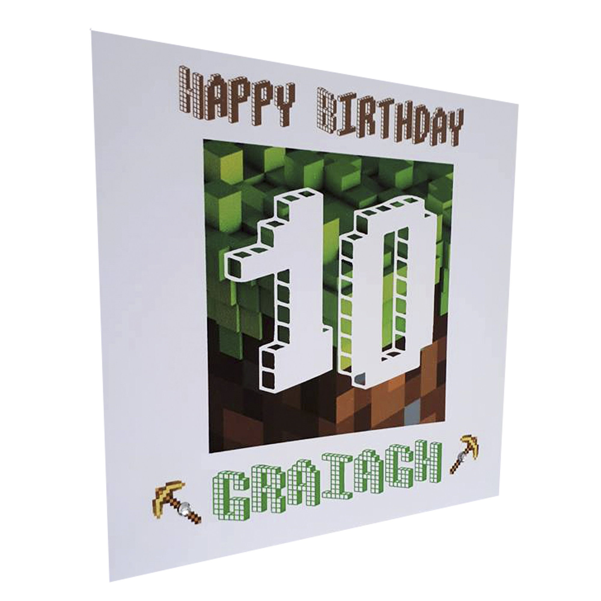 Personalised MINECRAFT BIRTHDAY CARD - Handmade Children's Happy ...