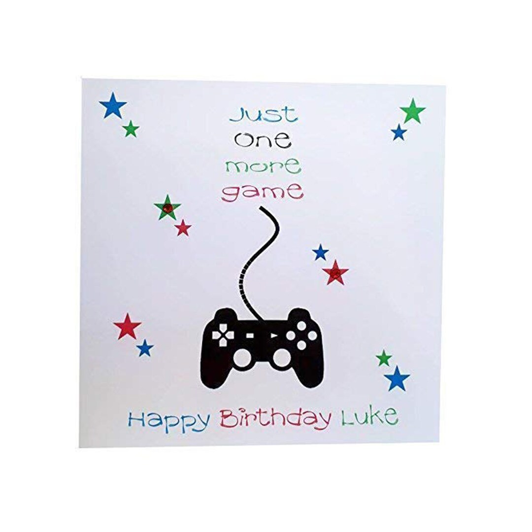 Just One More Game PERSONALISED BIRTHDAY CARD - Children's Happy ...