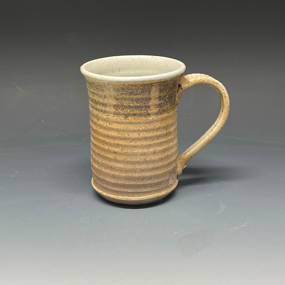 Wood Fired Stoneware Coffee Mug With Eldora Speedway Slip - Etsy