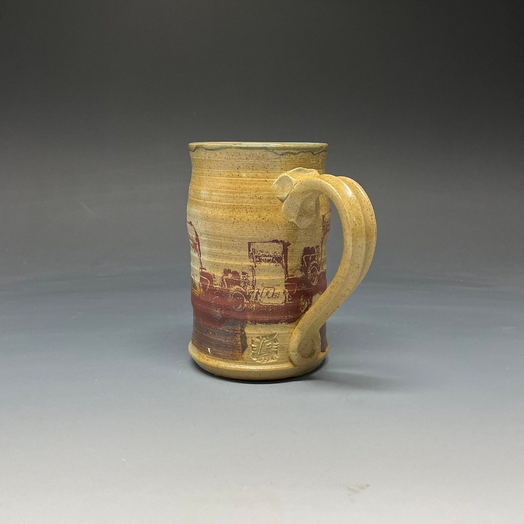 Wheel Thrown Wood Fired Salt Glazed Cup With Decal Collage Images - Etsy