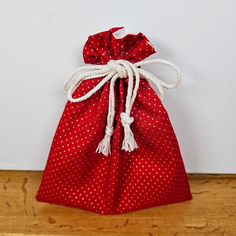 Christmas Gift Bags Reusable Small Cotton Drawstring Pouches for ...