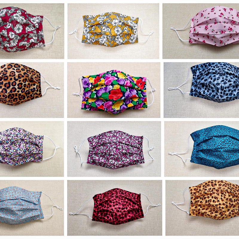 Reusable Face Mask With Nose Wire - Etsy