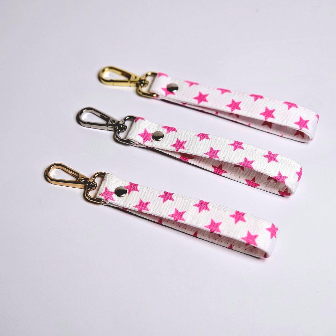 Handmade Cotton Wristlet: Pink Star Print Gift,christmas Gift - Etsy