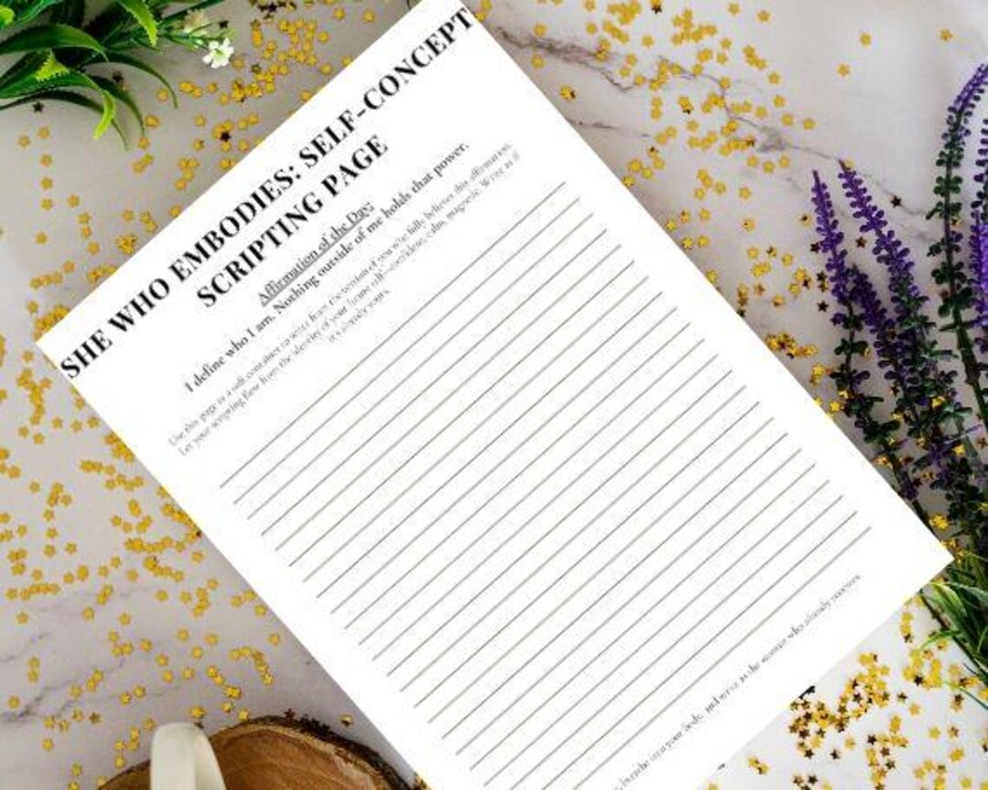 Self-concept Scripting Journal Page | Printable Affirmation Page for ...