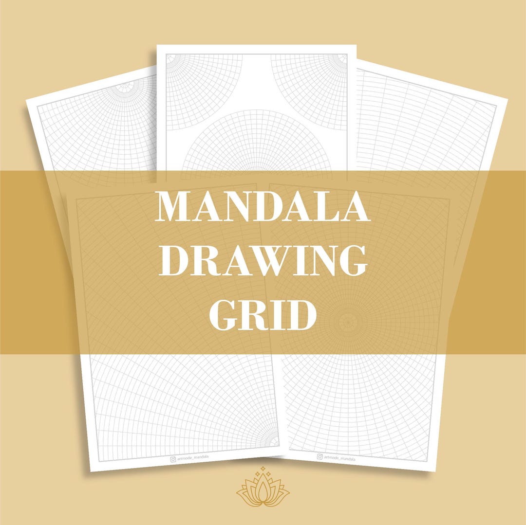 Ready-made Mandala Grids | 5 Designs in PDF & JPEG | A4 Format for ...