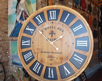 Big Brown Wall Clock - Etsy