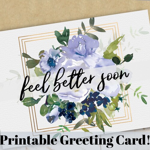 Printable Get Well Soon Card Instant Download Greeting - Etsy
