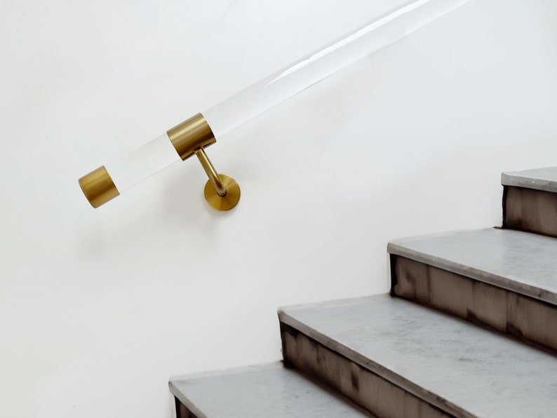 Custom Sized Round Acrylic Stair Handrails, Round Clear Acrylic ...