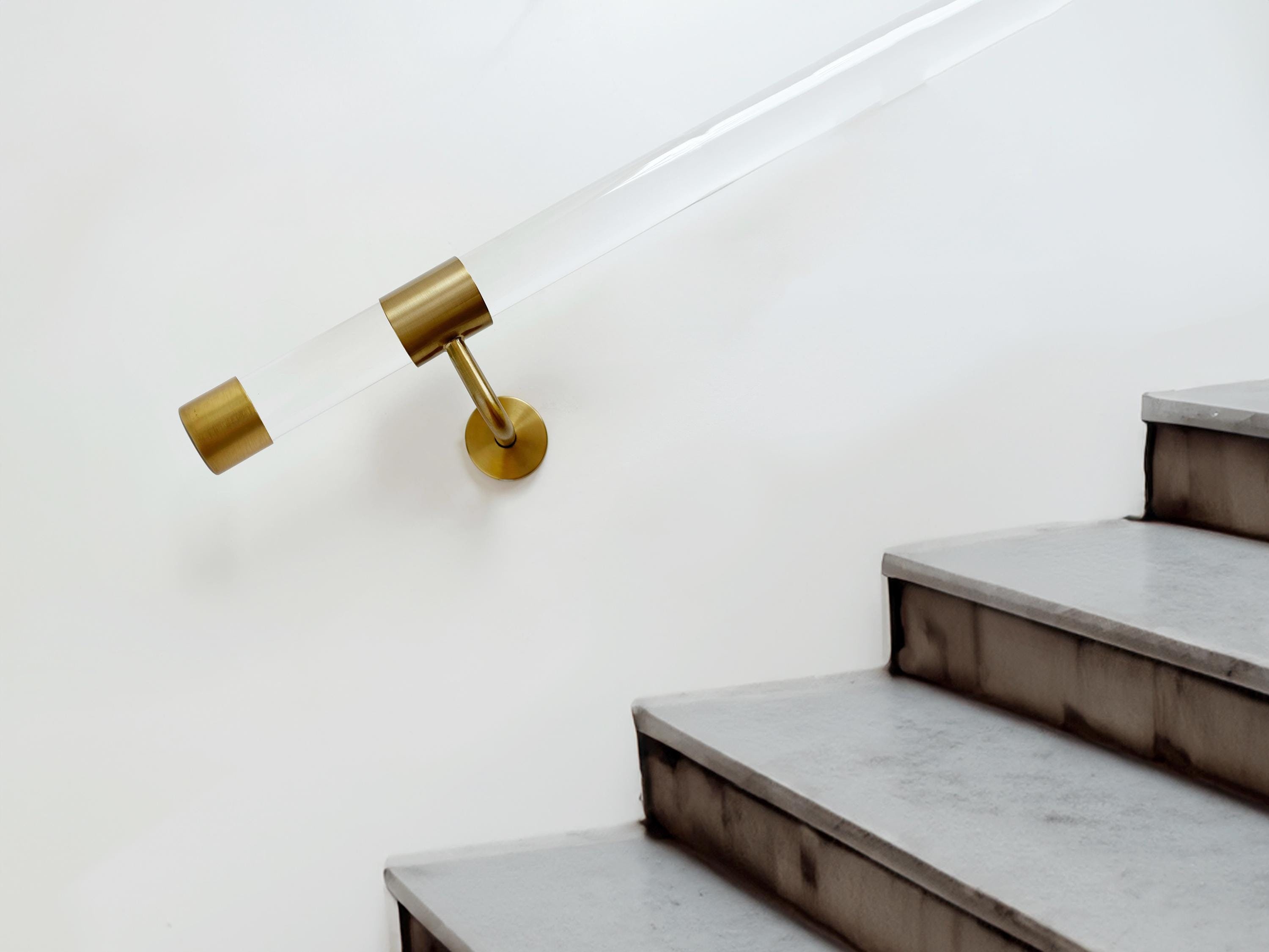 Custom Sized Round Acrylic Stair Handrails, Round Clear Acrylic ...