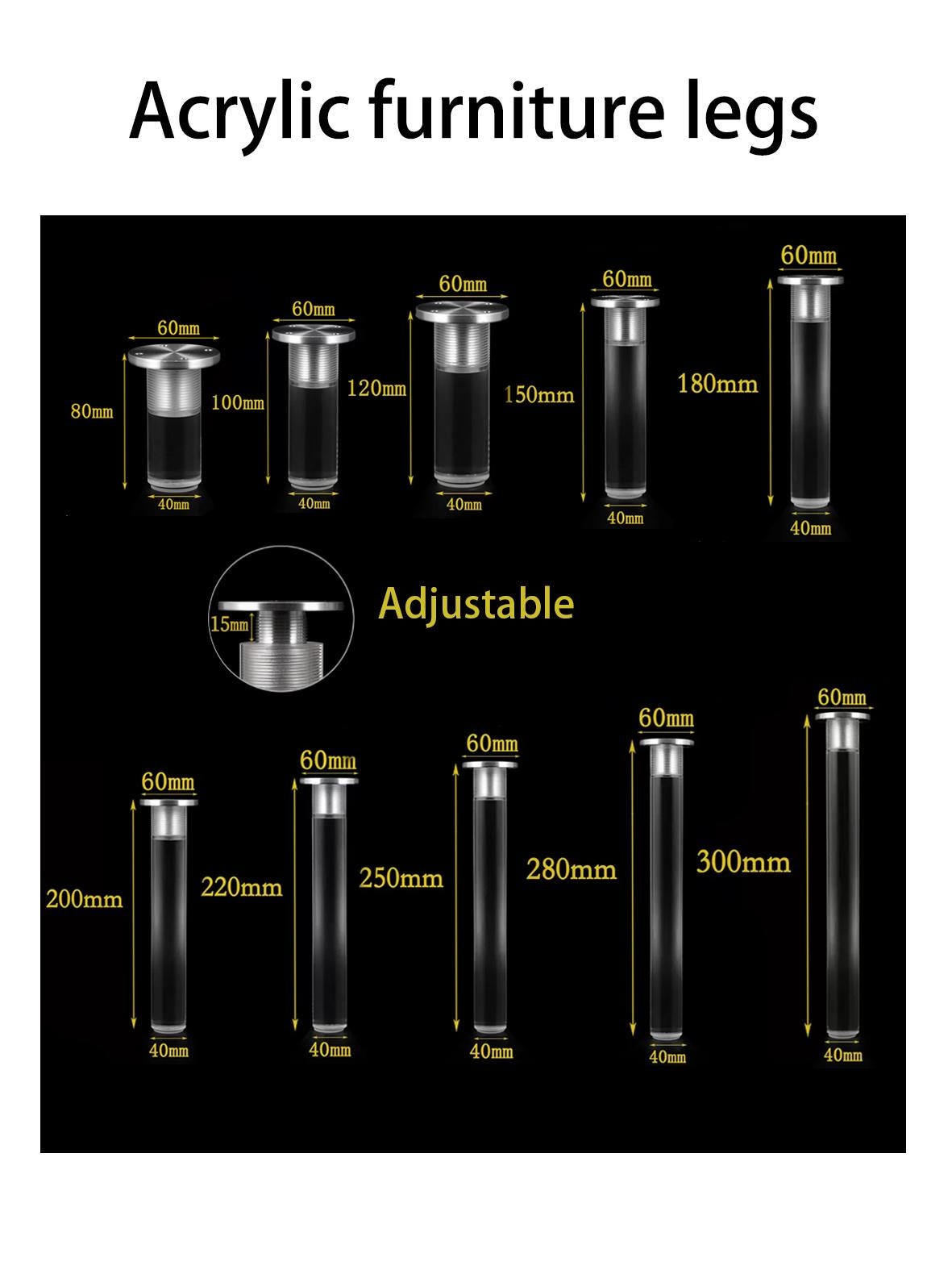 Round Acrylic Furniture Feet, High Quality Acrylic Mid Century ...