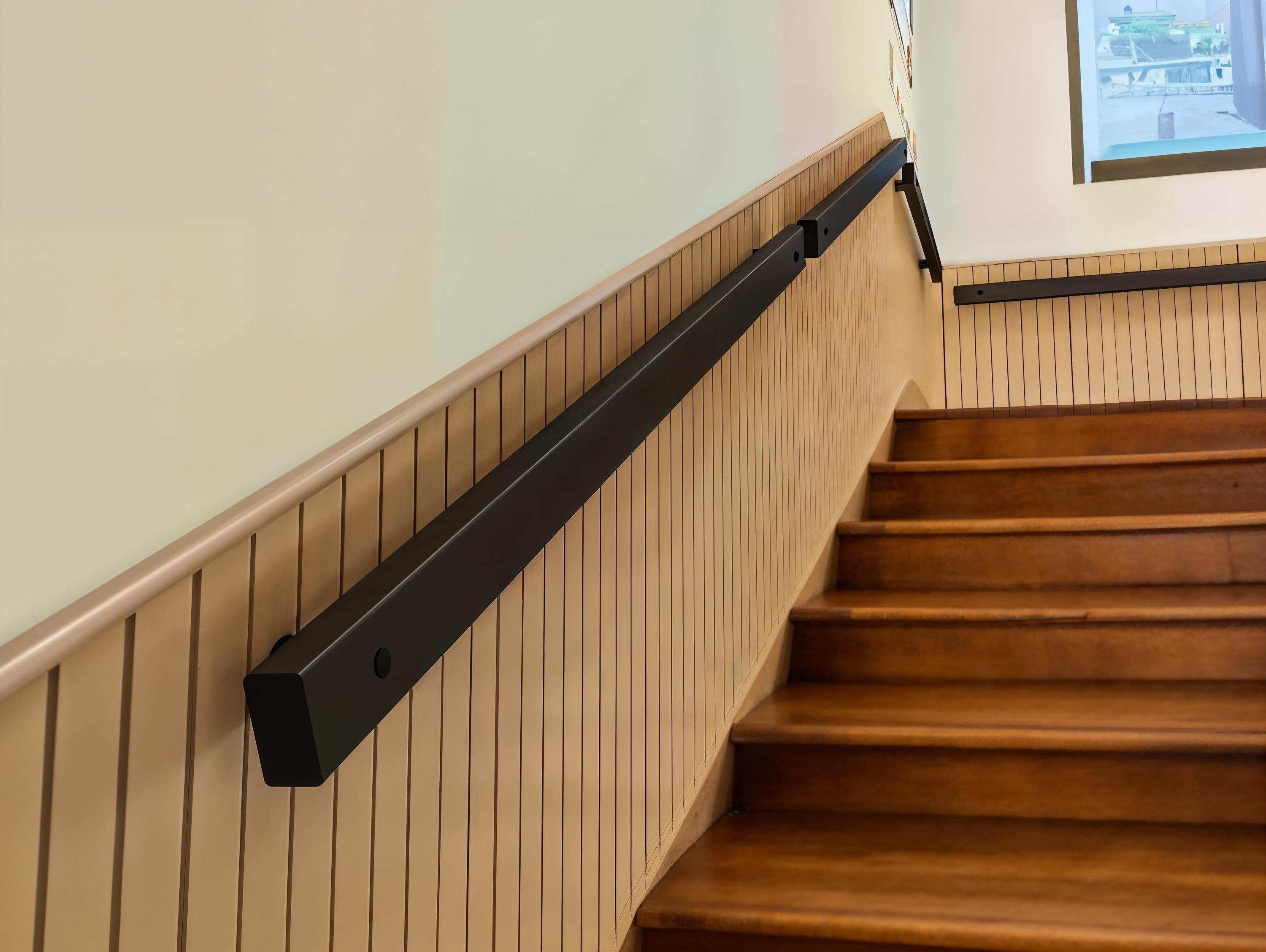 Black Metal Stair Handrails, Wall Handrails, Square Handrails, Porch ...
