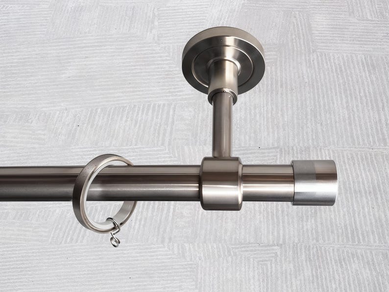 Stainless Steel Silver 19mm Diameter Curtain Rod, Metal Curtain Rods, 5 ...