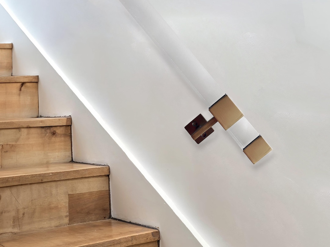 Custom Sized Rectangular Acrylic Stair Handrails, Clear Acrylic ...